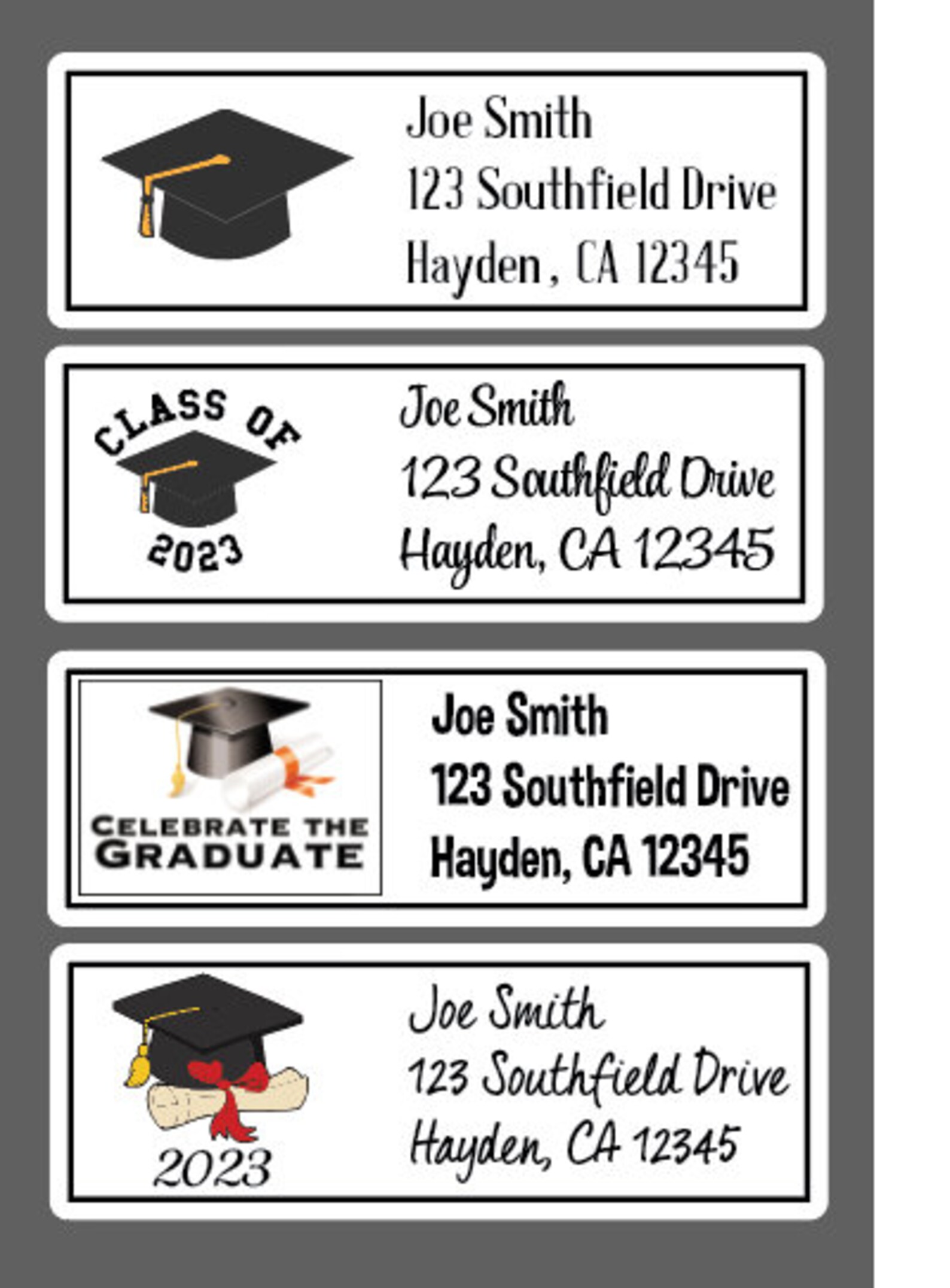 30 Personalized Graduation Address Labels Custom Graduation - Etsy