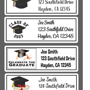30 Personalized Graduation Address Labels Custom Graduation Return ...