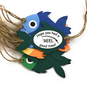 Fishing Theme Party Favor Fish Gift Tags - Favor Gift Tags - Gift Tag ...