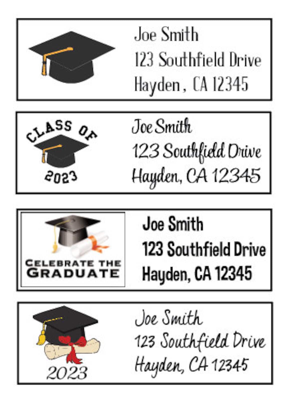 30 Personalized Graduation Address Labels Custom Graduation - Etsy