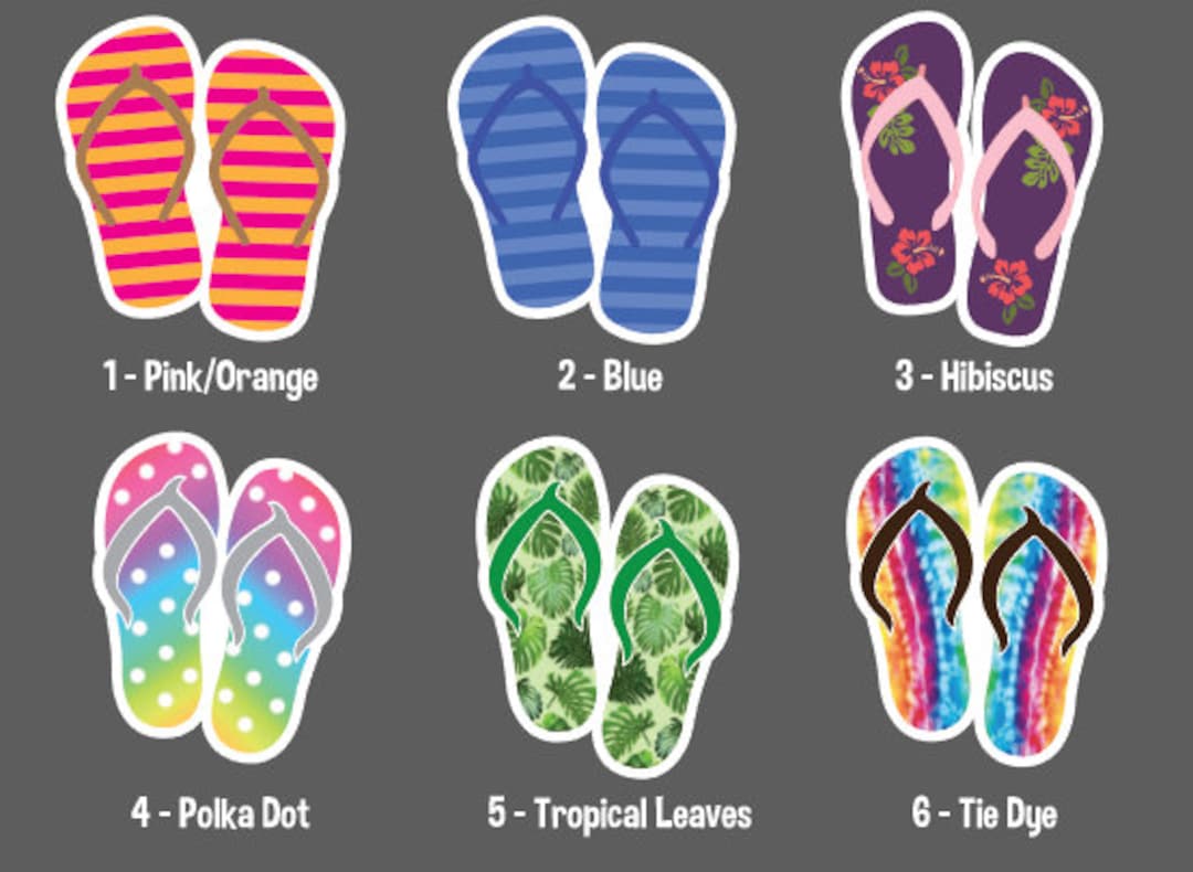 Flip Flop Sticker - Sandals Sticker - Water Bottle Sticker - Laptop ...