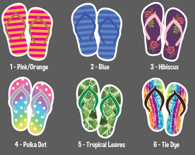 Flip Flop Sticker Sandals Sticker Water Bottle Sticker - Etsy