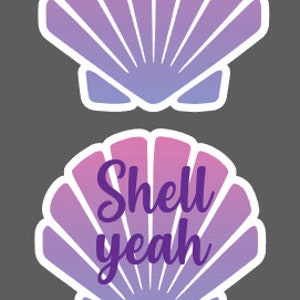 Sea Shell Sticker - Seashell Sticker - Shell Sticker - Water Bottle ...