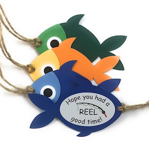 Fishing Theme Party Favor Fish Gift Tags - Favor Gift Tags - Gift Tag ...