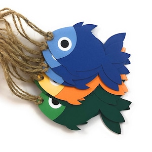 Fishing Theme Party Favor Fish Gift Tags - Favor Gift Tags - Gift Tag ...
