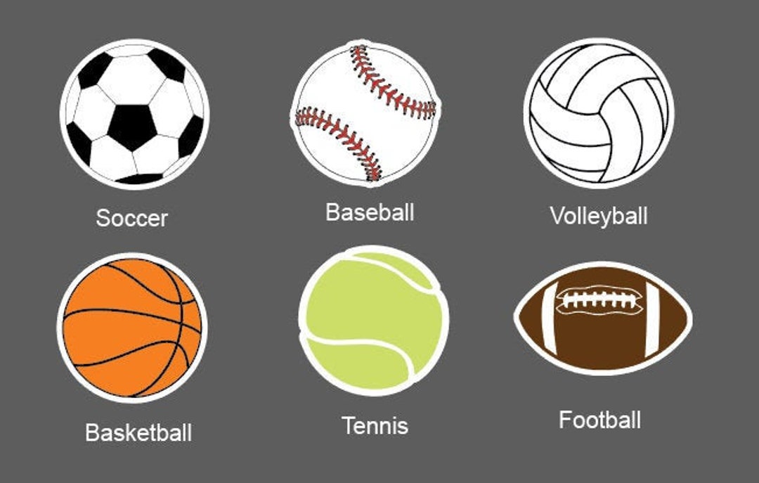 Sports Ball Stickers -soccer - Baseball - Volleyball - Basketball ...