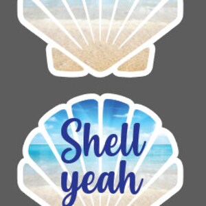 Sea Shell Sticker - Seashell Sticker - Shell Sticker - Water Bottle ...