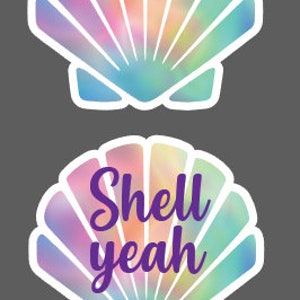 Sea Shell Sticker - Seashell Sticker - Shell Sticker - Water Bottle ...