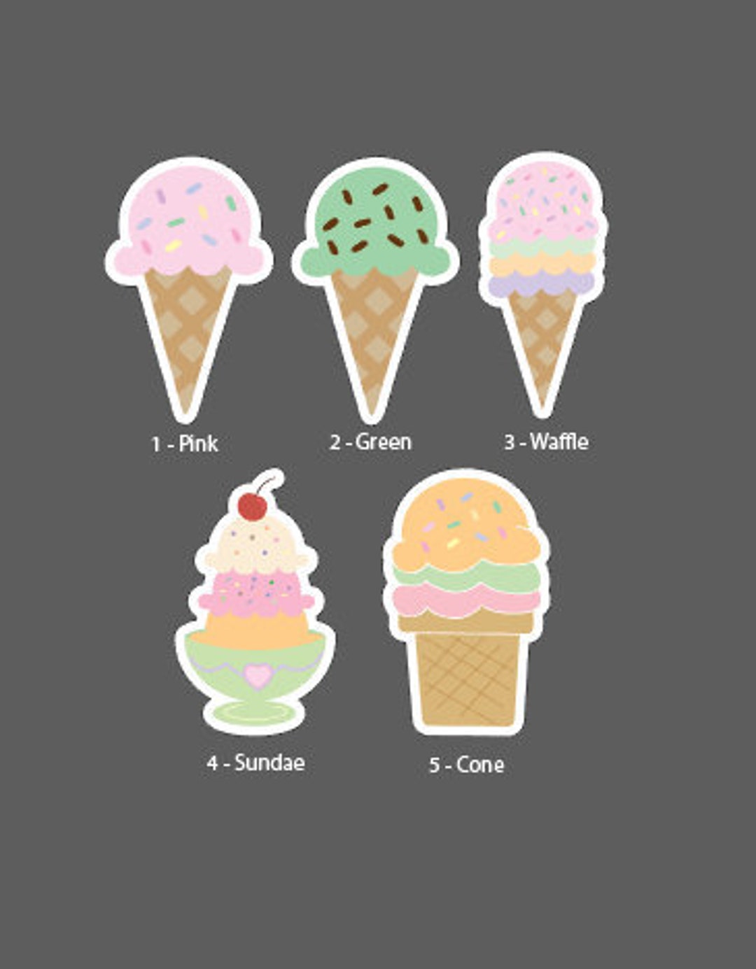 Ice Cream Sticker - Icecream Sticker - Ice Cream - Ice Cream Cone ...