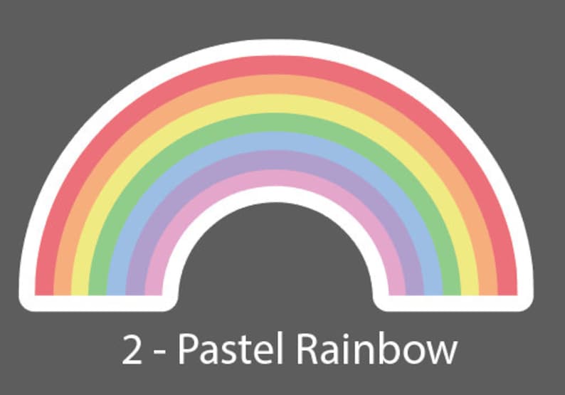 Rainbow Sticker - Rainbow With Clouds Sticker - Water Bottle Sticker ...