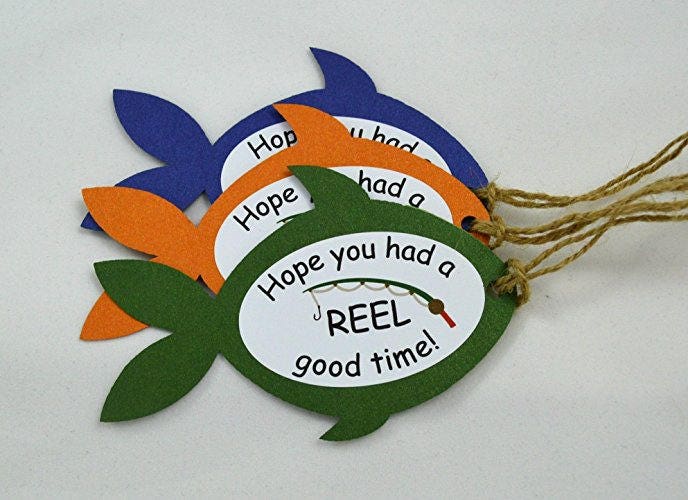 Fishing Theme Party Favor Fish Gift Tags Favor Gift Tags | Etsy
