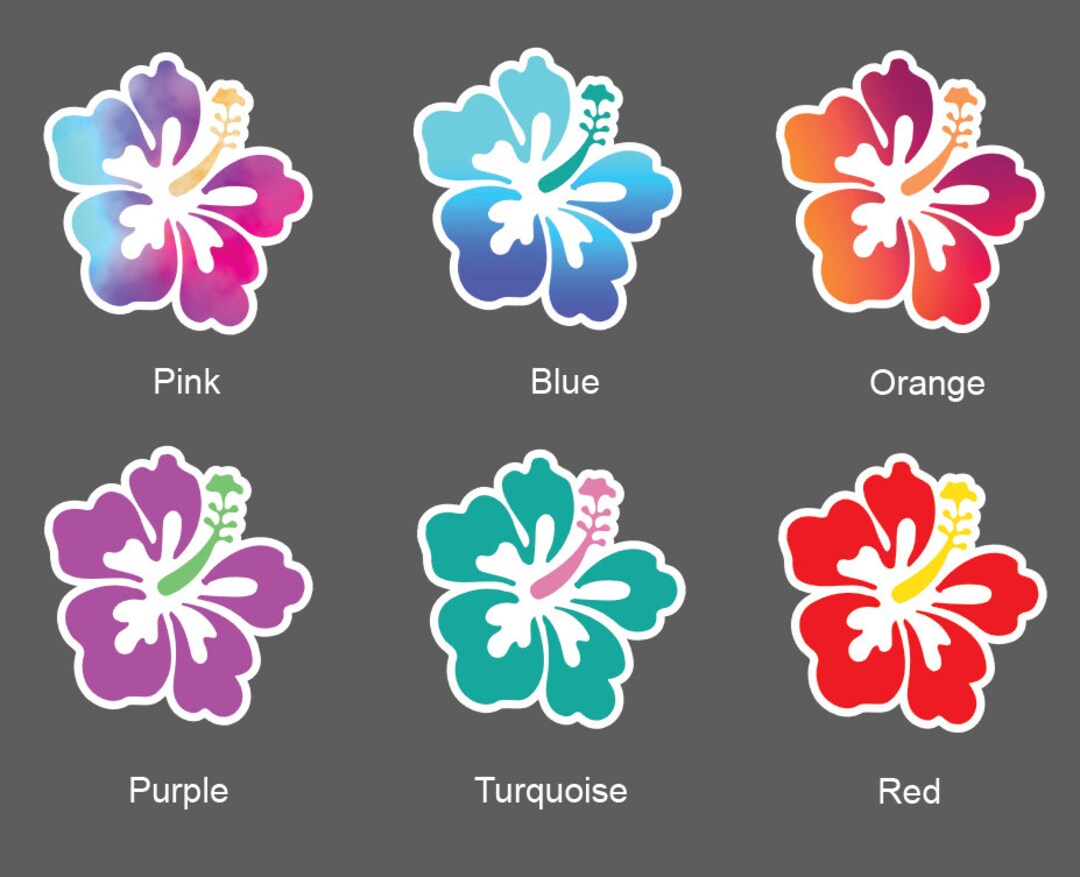 Hibiscus Sticker - Hibiscus Decal - Hibiscus - Flower - Water Bottle ...
