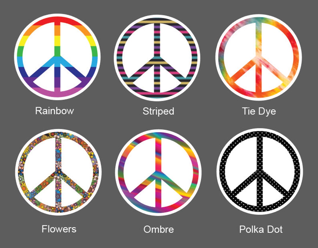 Peace Sign Sticker - Peace Sticker - Water Bottle Sticker - Laptop ...