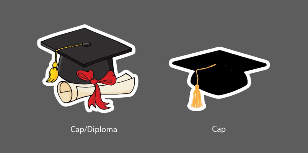 Graduation Stickers - Sticker - Grad Cap Sticker - Water Bottle Sticker ...