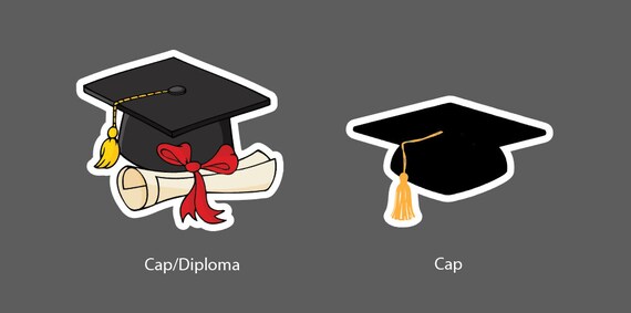 Graduation Stickers Sticker Grad Cap Sticker Water - Etsy