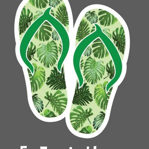 Flip Flop Sticker - Sandals Sticker - Water Bottle Sticker - Laptop ...