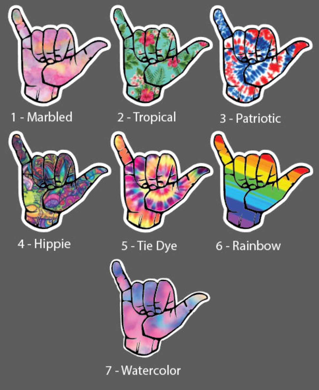 Shaka Sticker - Hang Loose Sticker - Water Bottle Sticker - Laptop ...