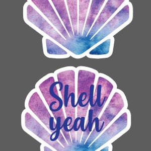 Sea Shell Sticker - Seashell Sticker - Shell Sticker - Water Bottle ...
