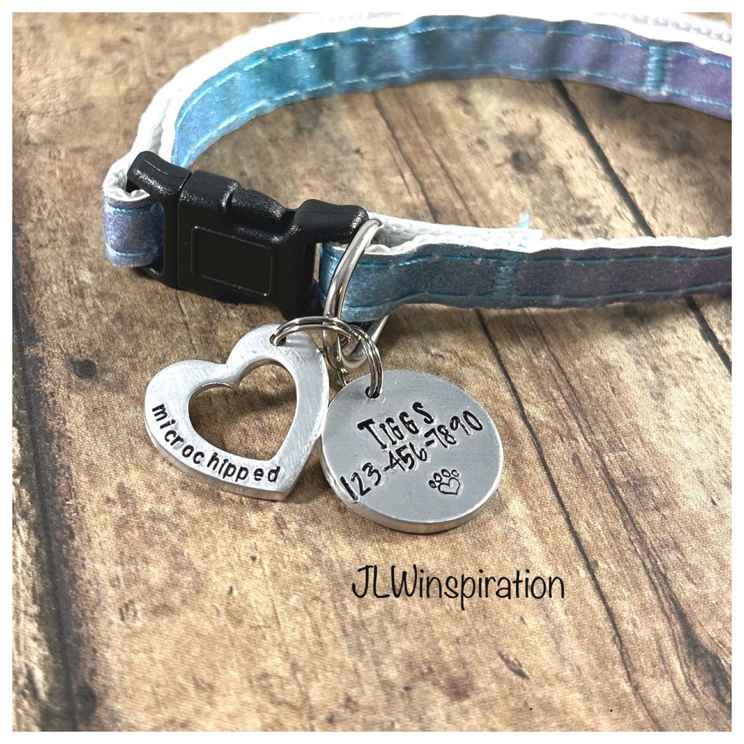 Personalized Cat ID Tags, Pet Identification, Microchipped, Name, Phone ...