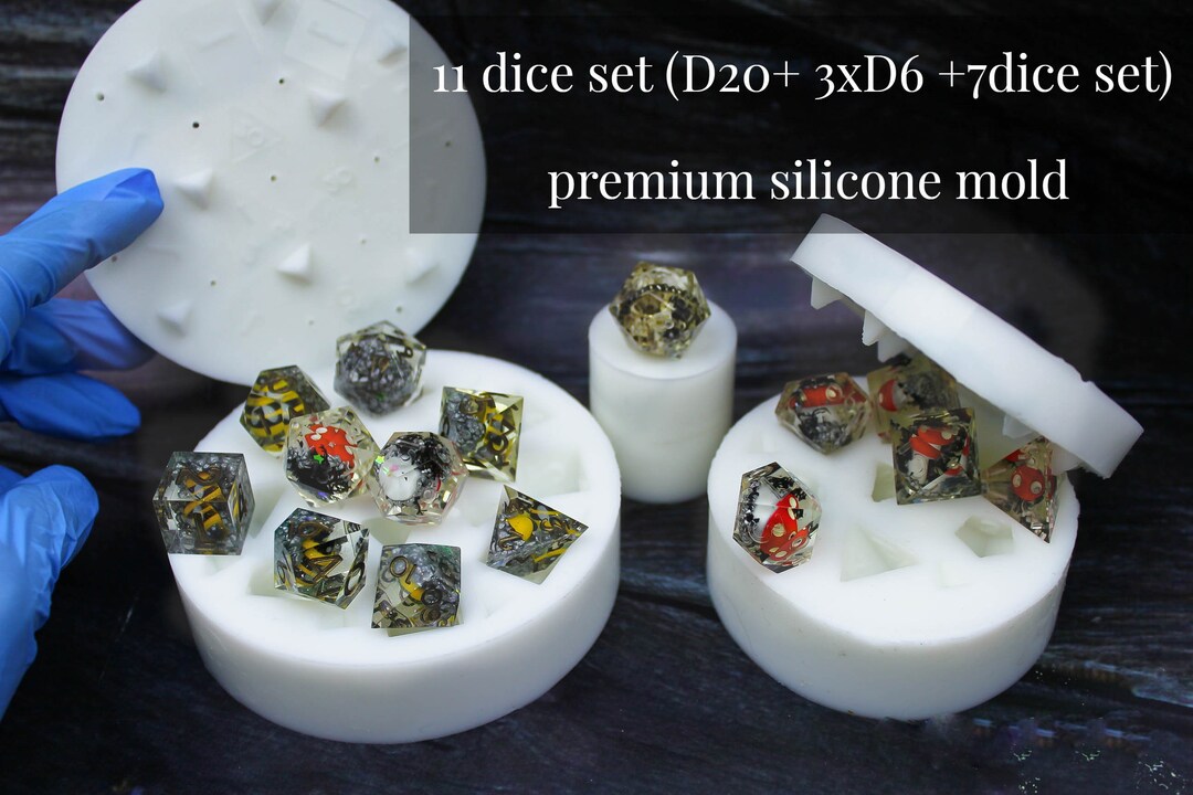 RPG Dice Set Mold for Custom Sharp Edge DND Dice 11 Set Premium ...