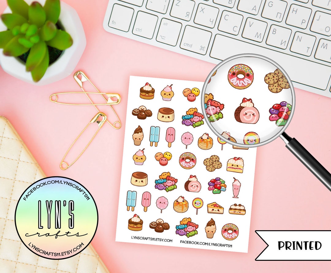Kawaii Sweet Dessert Stickers // Planner Stickers // Kawaii Stickers ...