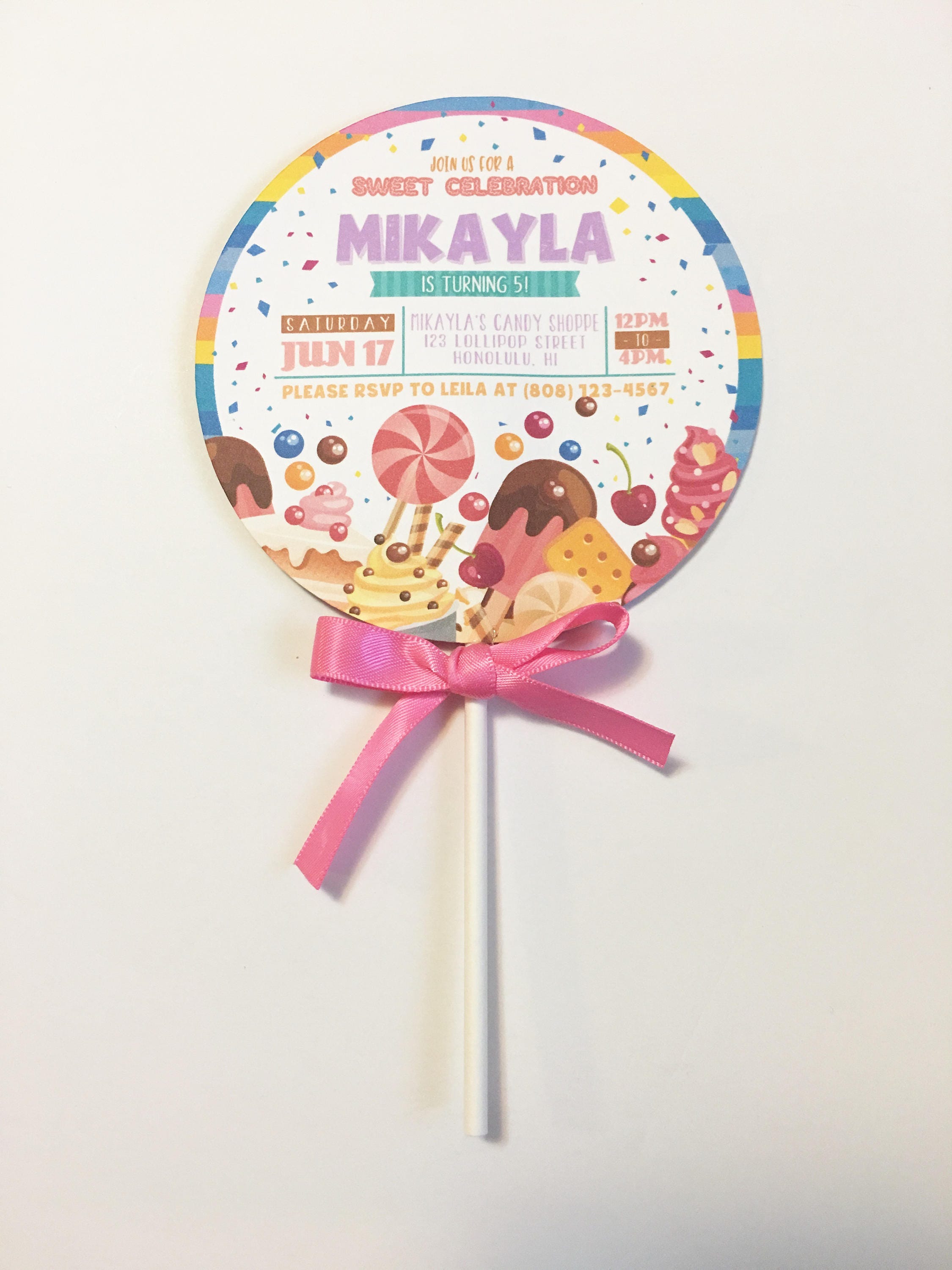 Lollipop Invitation // Candyland Invitation // Candy Invite // Lollipop ...