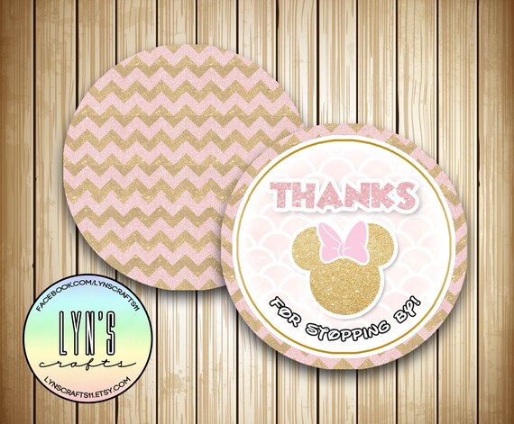 Minnie Mouse Tag Pink & Gold // Minnie Mouse Tag // Birthday | Etsy
