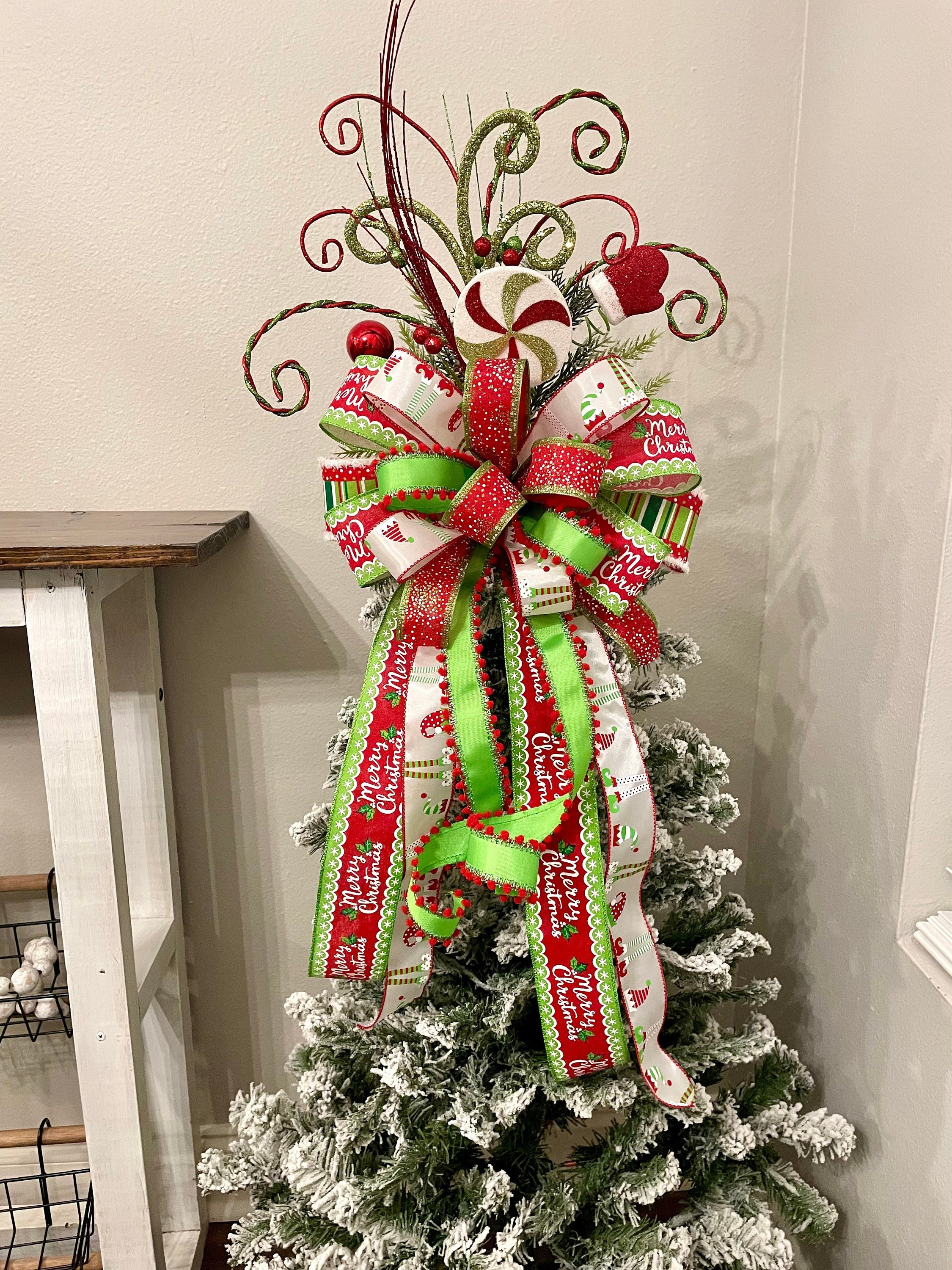 Christmas Tree Topper, Christmas Tree Topper Peppermint, Tree Topper - Etsy