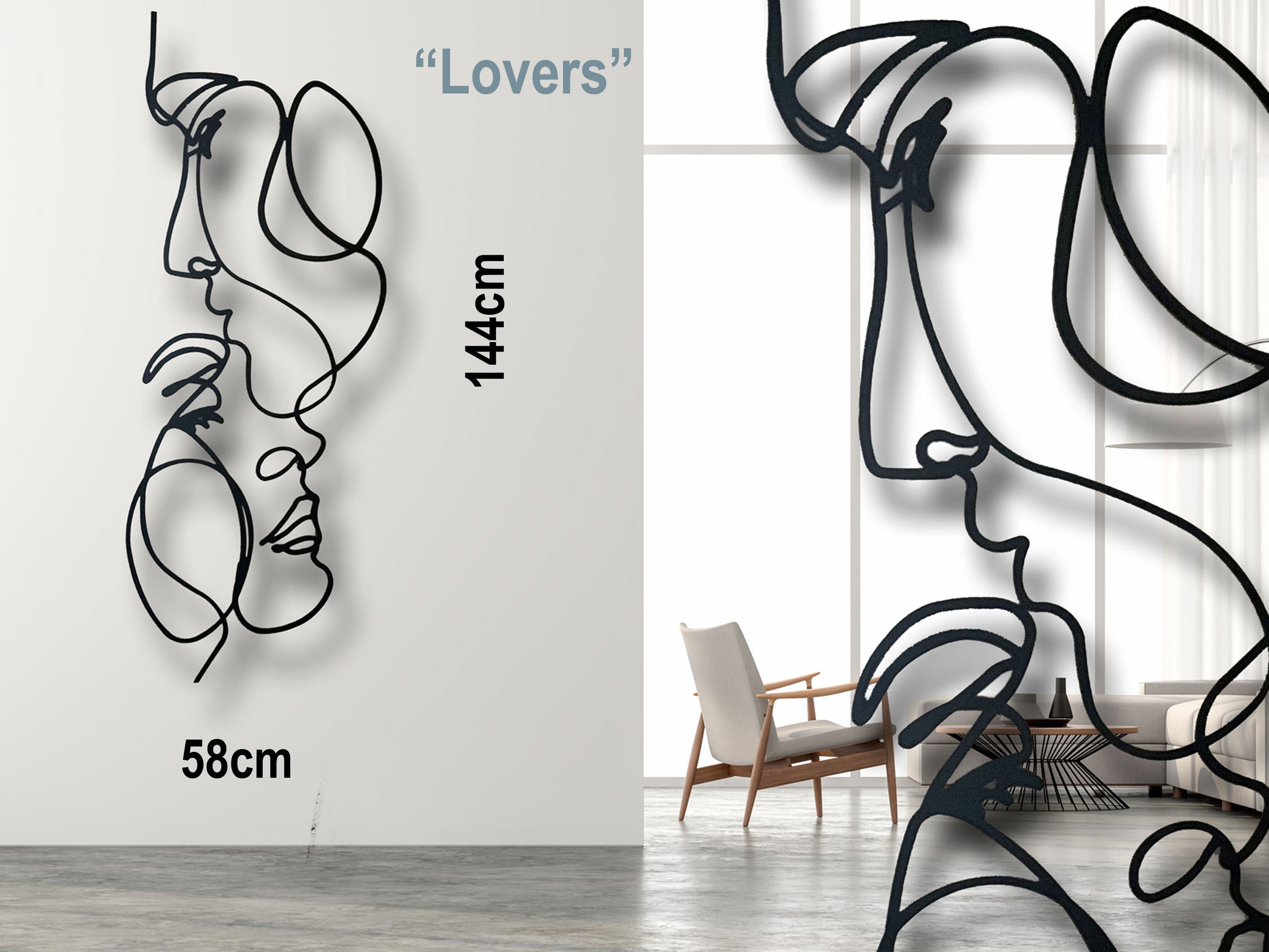 Line Drawing Metal Wall Art-discover the Essence of Love and - Etsy