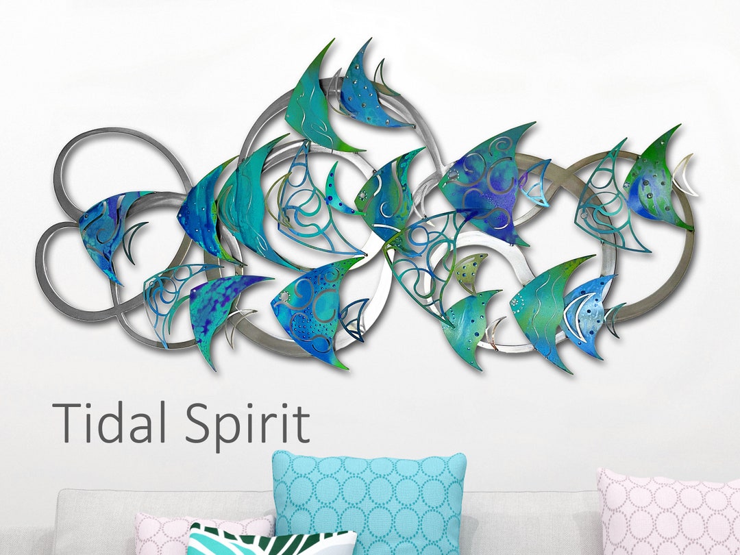 Garden Sculpture Fish-stainless Steel ,fish Sculpture-coastal Wall Art ...