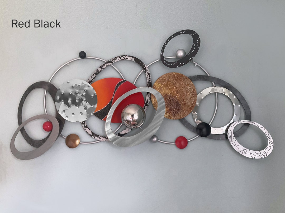 Red Abstract-metal Wall Art-red Wall Art-abstract Metal Wall Art-metal ...