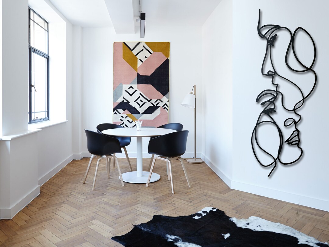 Line Drawing Metal Wall Art-discover the Essence of Love and Artistry ...