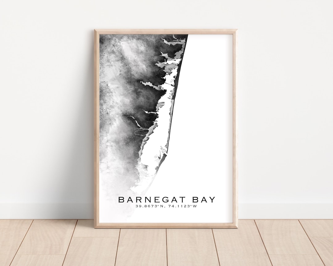 Barnegat Bay New Jersey Map, Barnegat Bay Gift, Map of Barnegat Bay ...