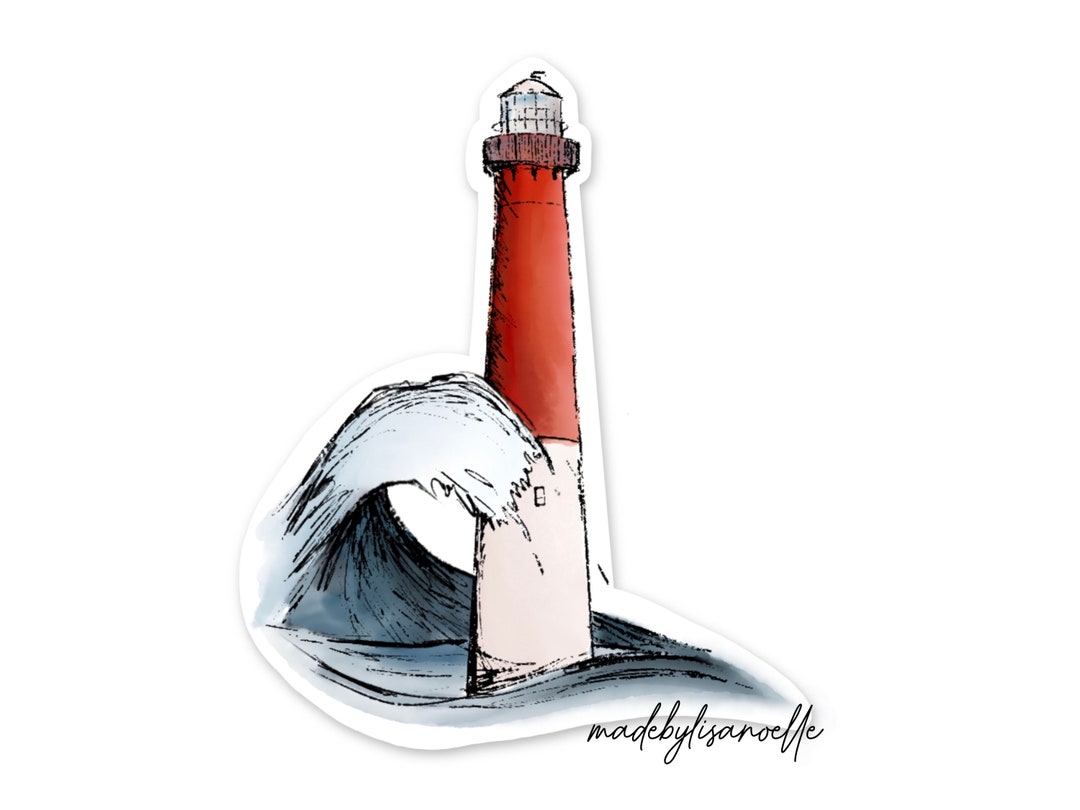 Barnegat Lighthouse Sticker - Barnegat Lighthouse New Jersey - Old ...