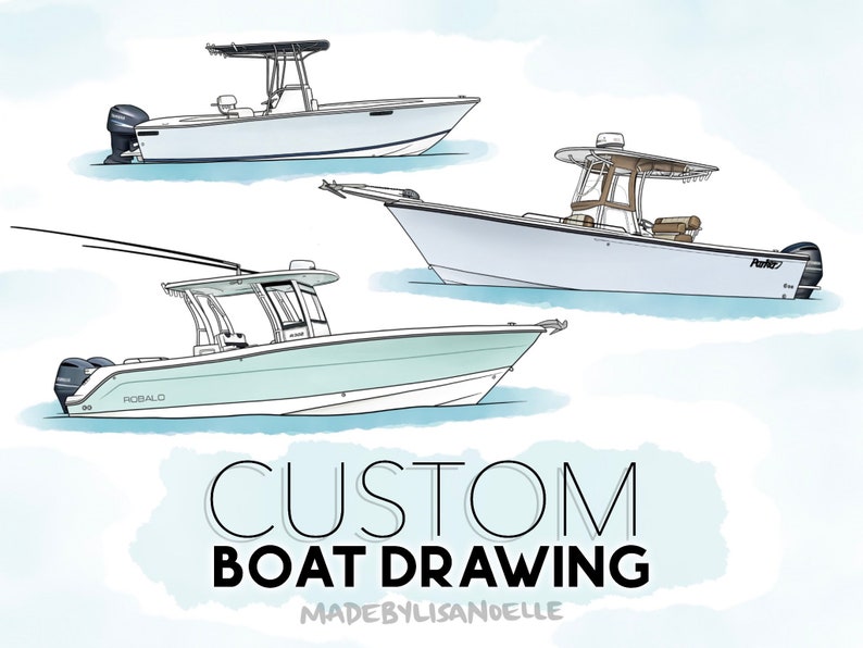 Custom Hand Drawn Boat Art / Boat Illustration/ Files Only - Etsy