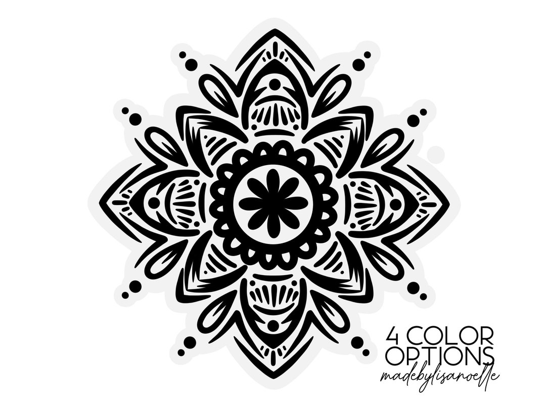 Mandala Sticker, Clear - 3x3inch. *4 Color Options - Etsy