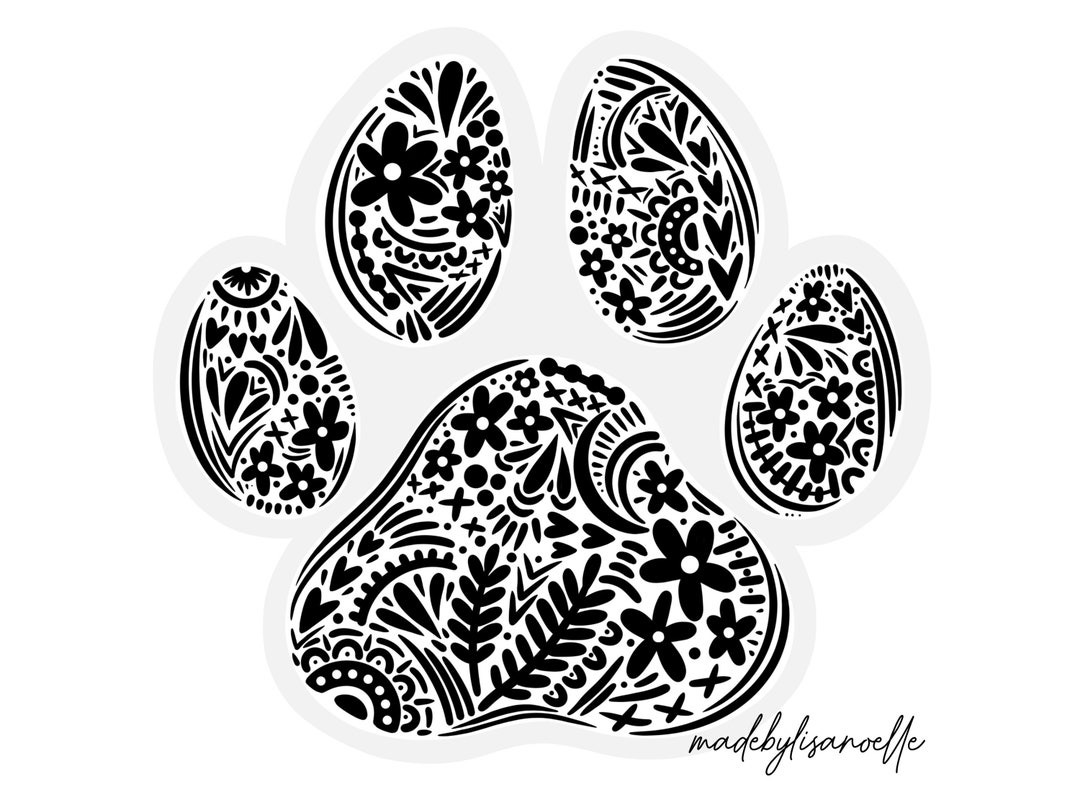 Paw Print Sticker, 3inch Clear Vinyl Stick, Pet Sticker, Dog Sticker ...