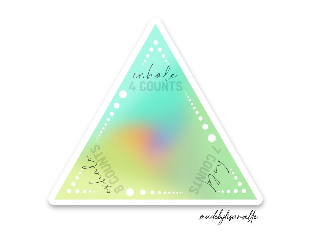 4-7-8 Breathing Sticker - Triangle Breathing Sticker - Breathe Work ...