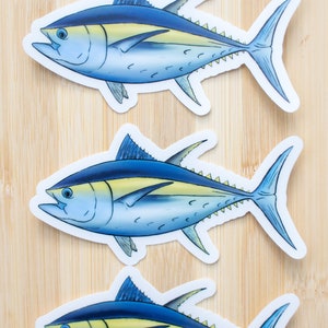 Tuna Sticker, 4inch - Clear Edge, Yellowfin Tuna Sticker, Big Eye Tuna ...