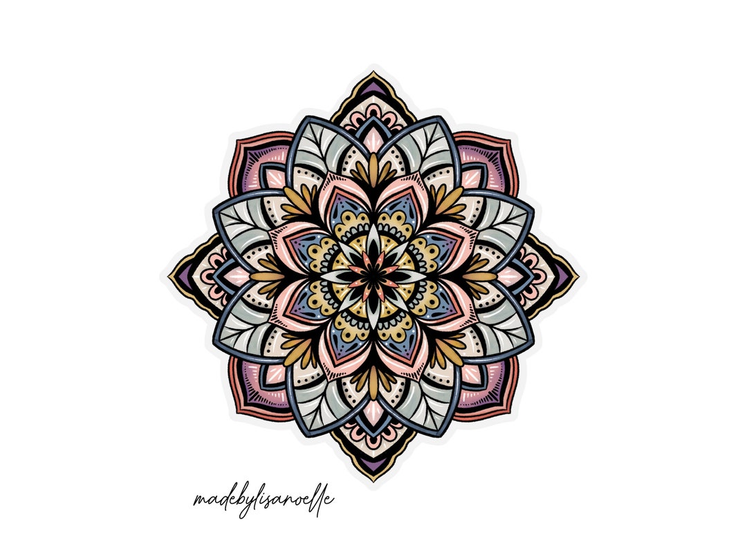 Mandala Sticker - Clear Edge - Yeti Sticker - Water Bottle Sticker ...