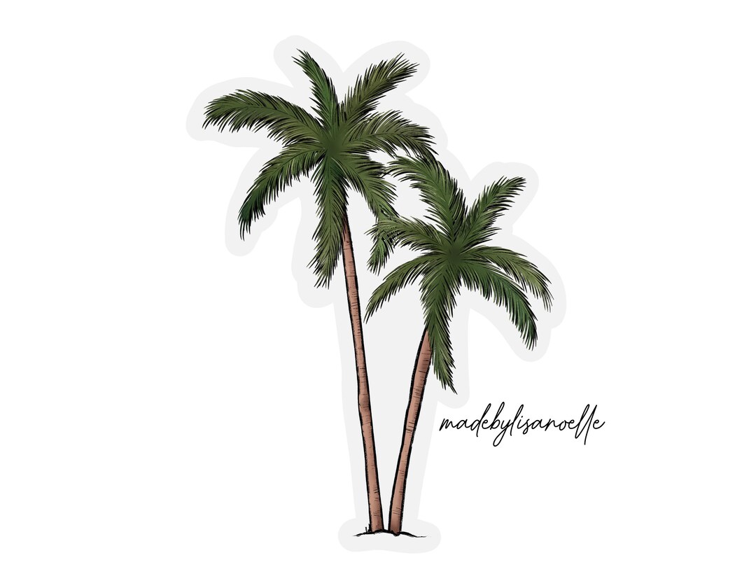 Palm Tree Sticker - 3 Sizes Available - Clear Vinyl - Tropical Beach ...