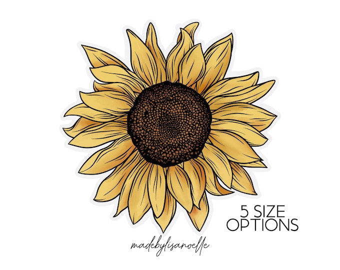 Sunflower Vinyl Printed Sticker Decal Accessories, Hood Decals for ...