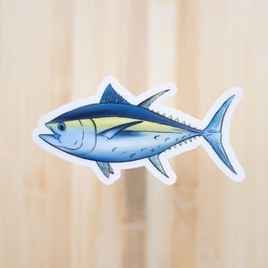 Tuna Sticker, 4inch - Clear Edge, Yellowfin Tuna Sticker, Big Eye Tuna ...