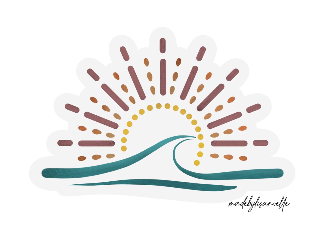 Sun Wave Sticker, 3in. / Water Bottle Sticker / Yeti Sticker / Laptop ...