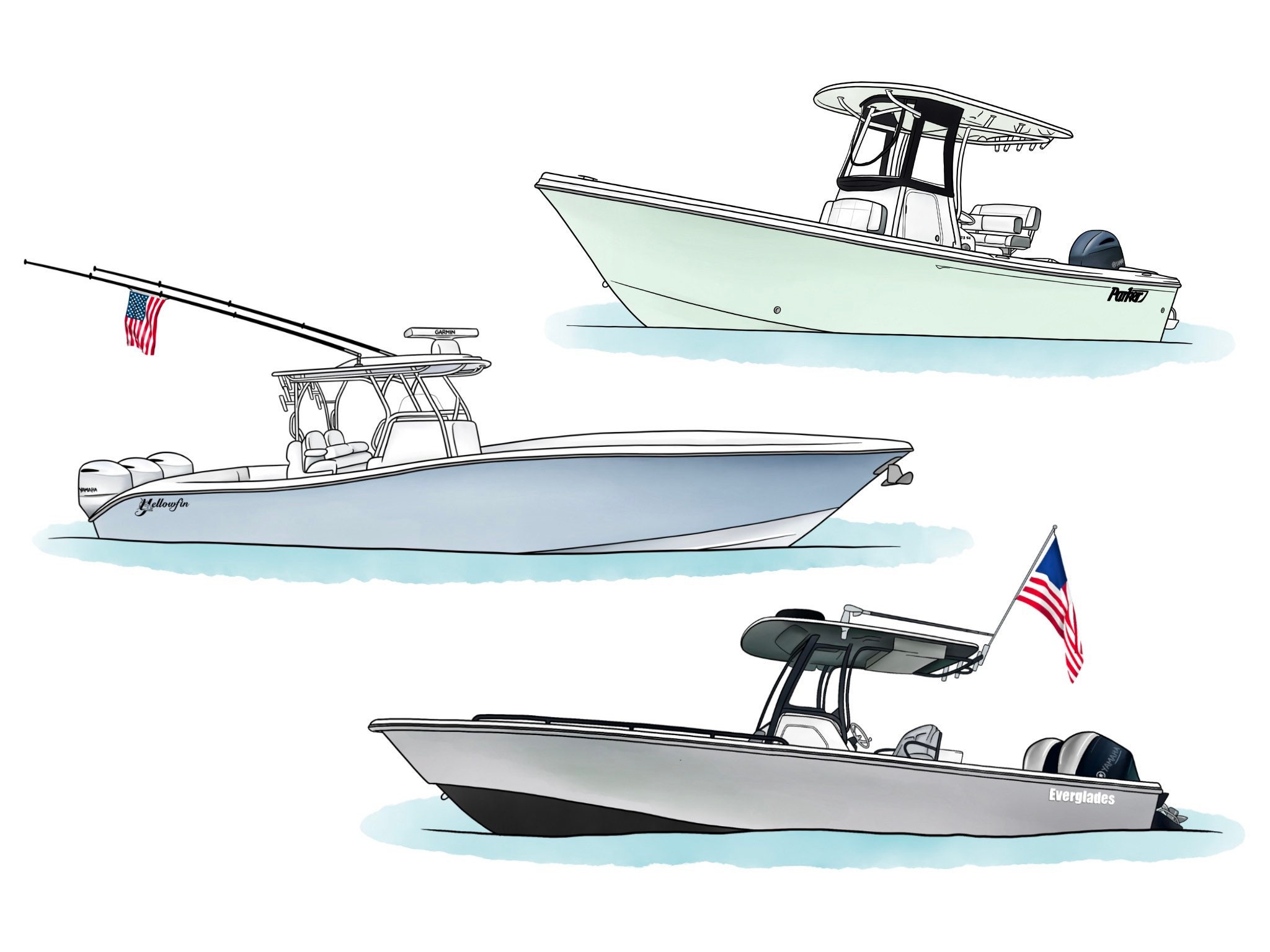 Custom Hand Drawn Boat Art / Boat Illustration/ Files Only - Etsy