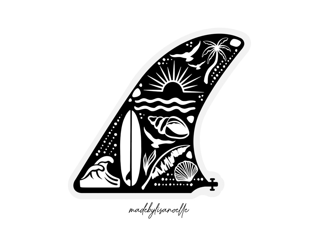 Surfboard Fin Sticker - Clear Edge - Surf - Surfing Art - Surf Fin ...