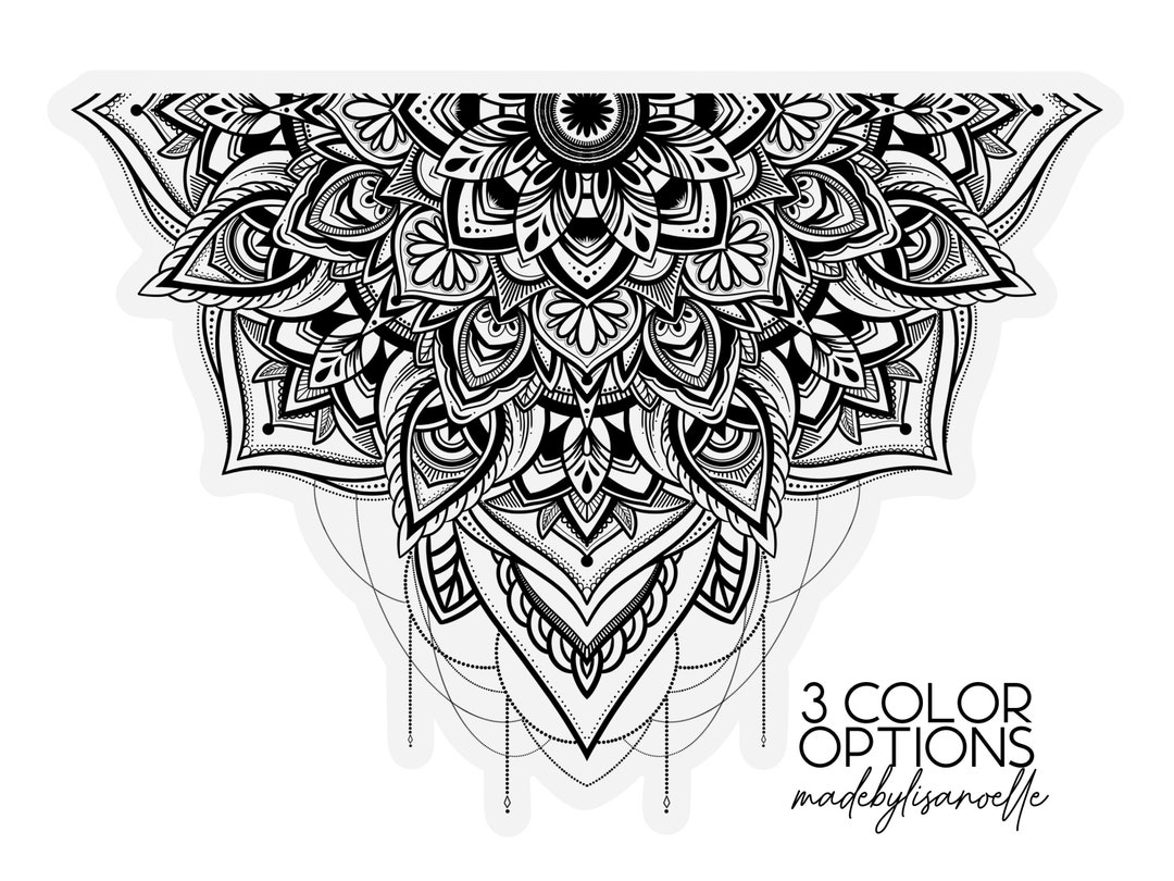 Mandala Sticker, Clear - 3 Color Options - 5inch - Yeti Sticker ...
