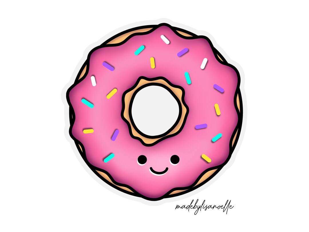 Donut Sticker, Cute Donut, Aesthetic Gifts for Kids Party, Vinyl ...