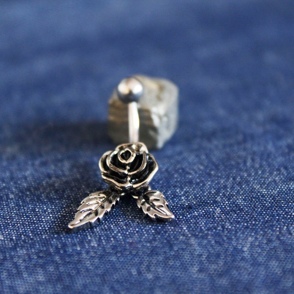 Rose Belly Ring - Etsy