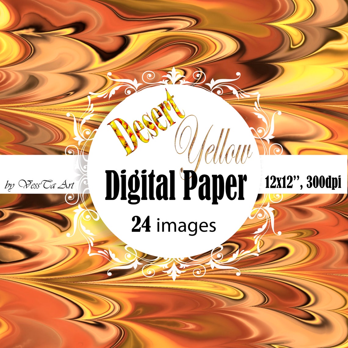 Desert Yellow Digital Paper Desert Yellow Background | Etsy